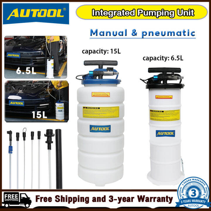 AUTOOL 6.5L/15L Automatic Brake Bleeder Tool Pneumatic Manual Oil Changer Automatic Transmission ...