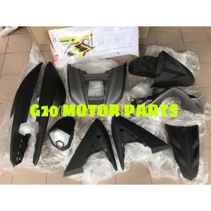 AVANTIZ BODY COVER FULL SET WITH STICKER MATTE GREY ORIGINAL YAMAHA 100 ...