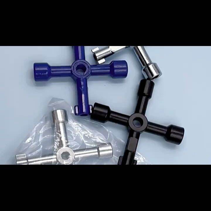 4-Way Multi-Functional Utilities Key Triangle Wrench Universal Cross ...