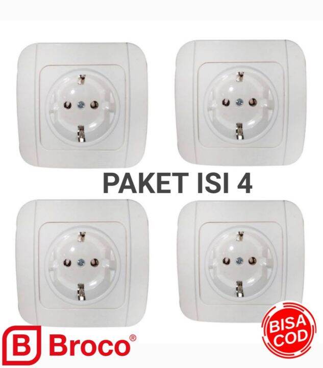 Stop kontak Broco Tanam Dinding Rumah, Terminal Listrik Broco paket isi ...