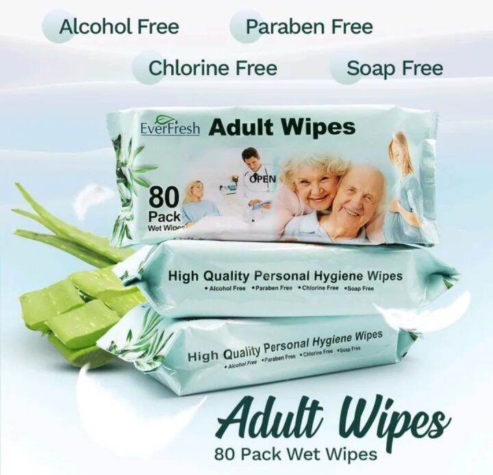 EVERFRESH ADULT WIPES [80/pack] high quality personal hygiene wipes | Lazada