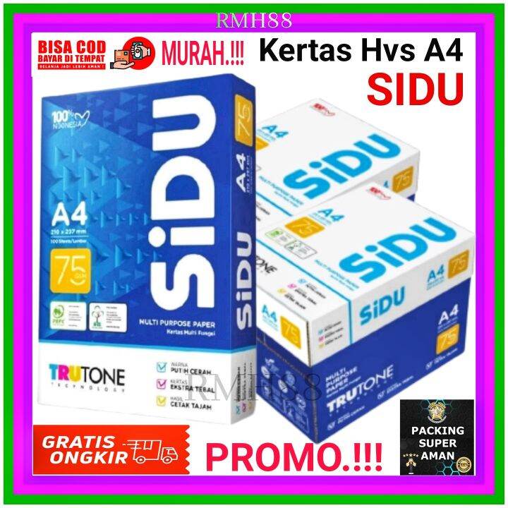 Kertas Hvs A4 1 Rim SIDU Isi 500 Lembar / 250 Lembar | Lazada Indonesia