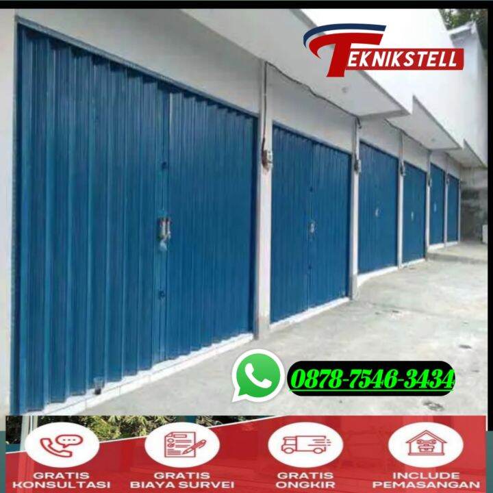 folding gate besi slat 0.4mm / pintu rolling door / pintu garasi ...