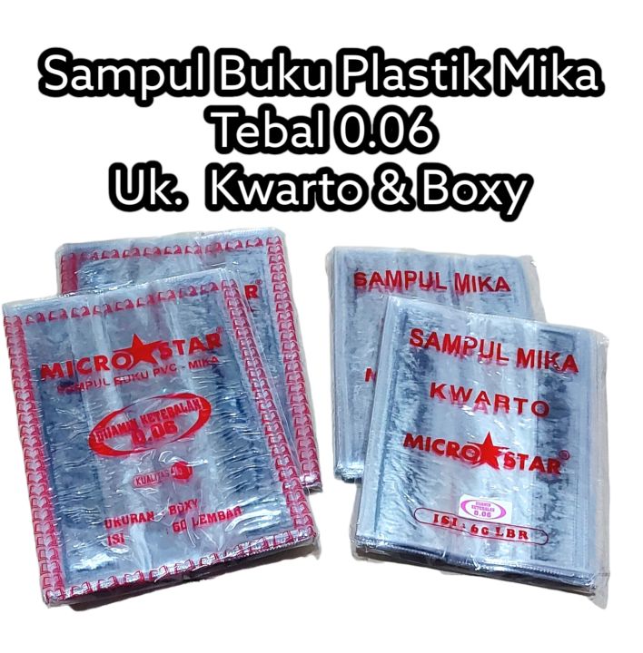 1 Pack Sampul Buku Plastik Mika Tebal Isi 60 Lembar Ukuran Kwarto Dan
