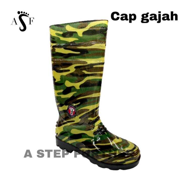 ORIGINAL Cap Gajah High Cut Rubber Rainboots 15 inch | Kasut Boot Getah ...