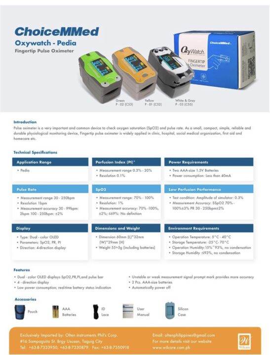 CHOICEMMED Pedia Pulse Oximeter | Lazada PH