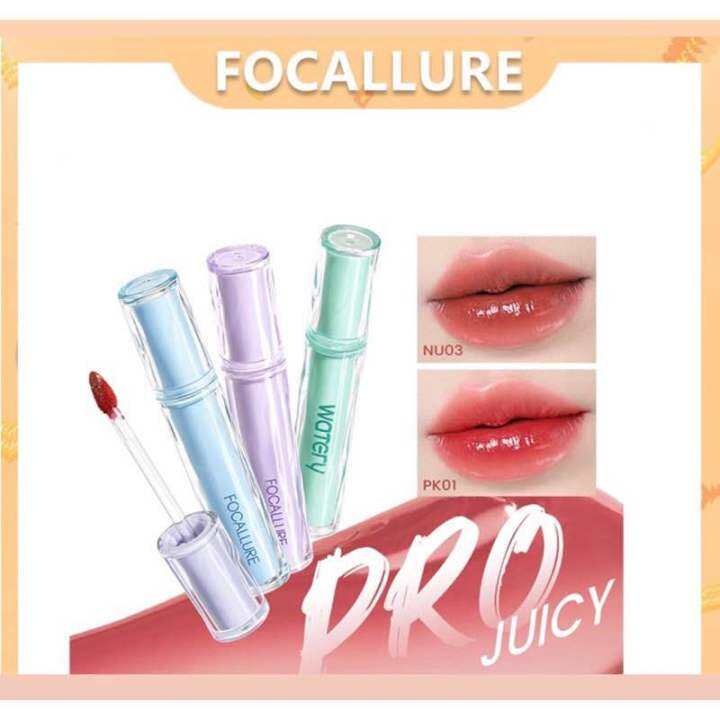 FOCALLURE Pro-juicy Jelly Watery Tint Dew Lip Tint Glossy Plump Glassy ...