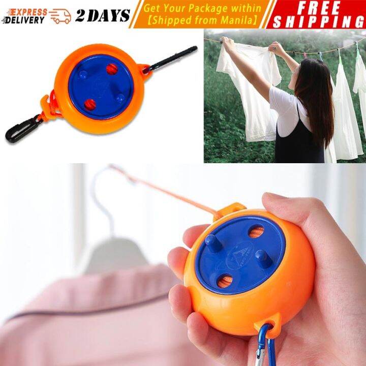 【Diameter 8cm】8m Non-Perforated Clothesline Retractable Portable Travel ...