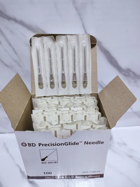 BD PrecisionGlide Needle 19G x 1 1/2 TW (1.1mm x 40mm) | Lazada PH