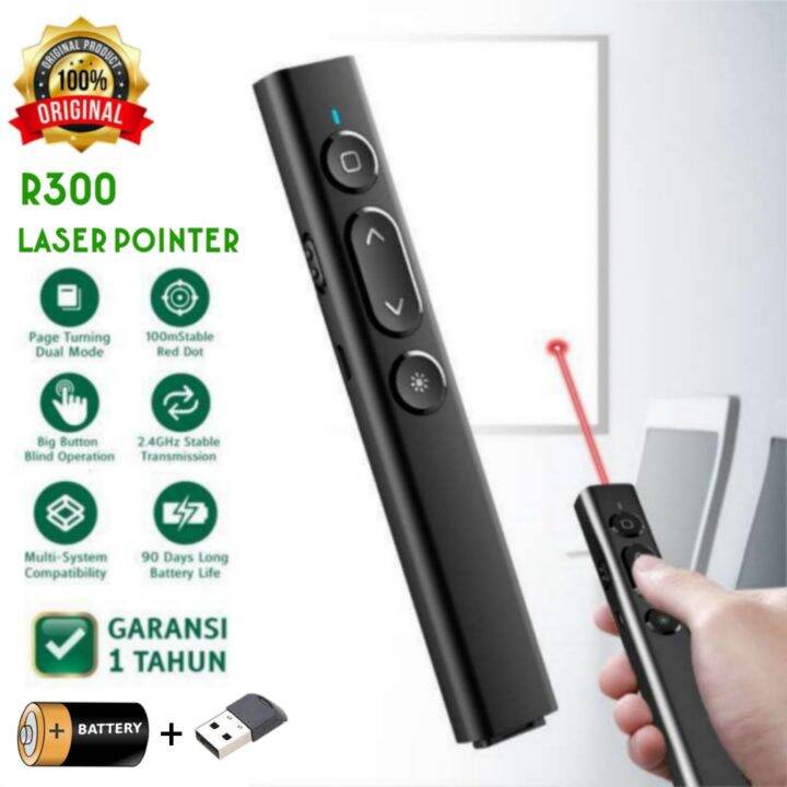 R300 - Laser Pointer Presenter Wireless Laser 2.4G Remote Control ...
