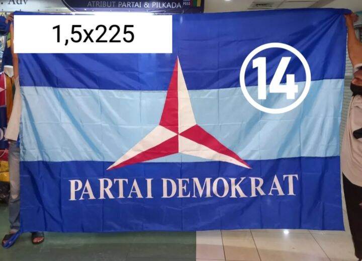 Bendera partai Demokrat terbaru ukuran 1,5x225 | Lazada Indonesia
