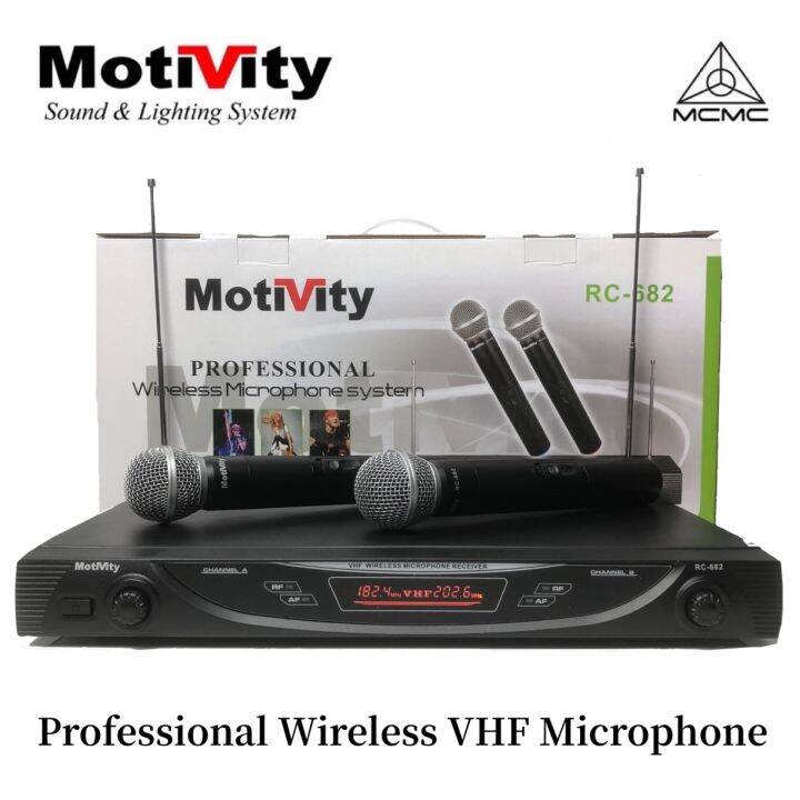 Motivity MCMC RC-682 VHF Professional Wireless Microphone Karaoke Wireless Mic Mikrofon Rumah ...