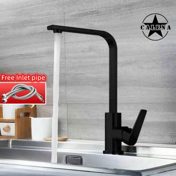 Single cold black bathroom basin basin top faucet cold water 304 ...