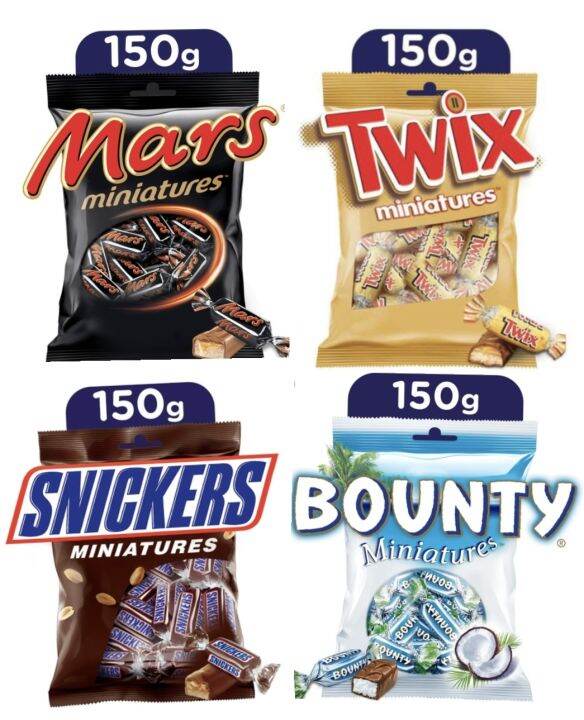 mars/twix/snickers/bounty miniatures 150grams | Lazada PH