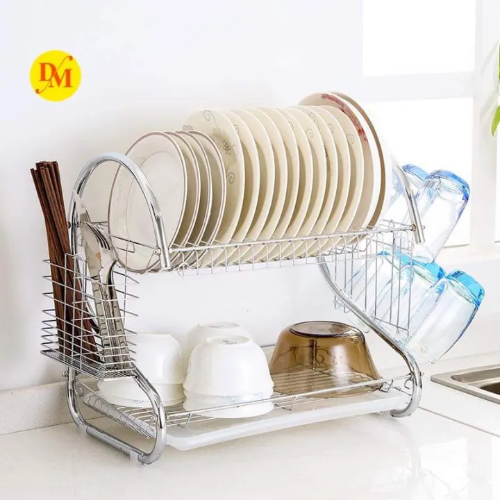 New Arrival 2 Layer Stainless Dish Drainer Rack Kitchen Organizer COD ...