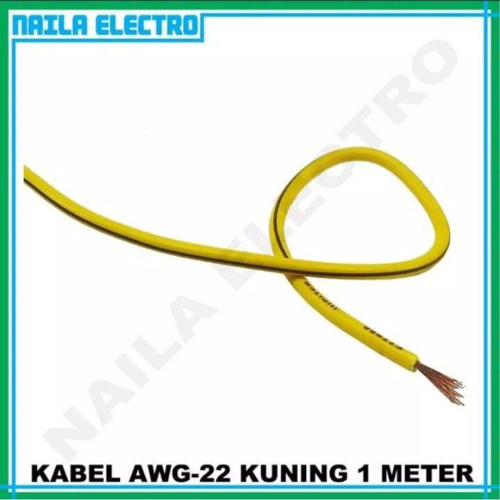 (3 Meter) Kabel Serabut AWG-22 Kuning / Kabel AWG 22 / Kabel AWG ...