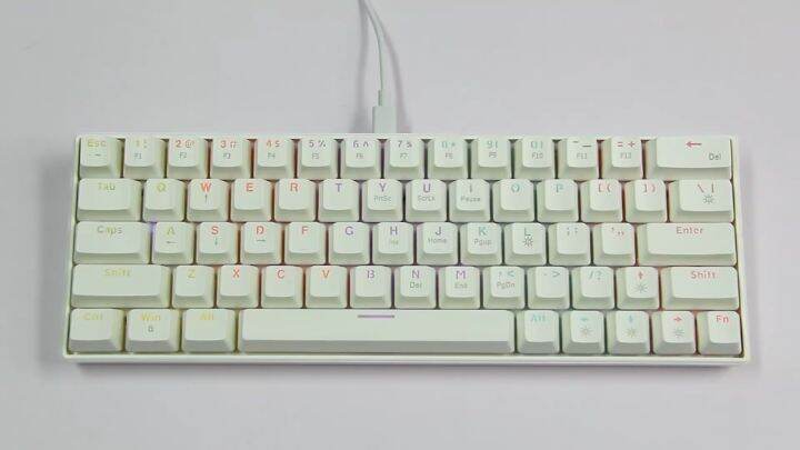 ZIFRIEND ZA646 Small Mechanical Keyboard 63 Keys RGB Backlit 60% USB-C ...