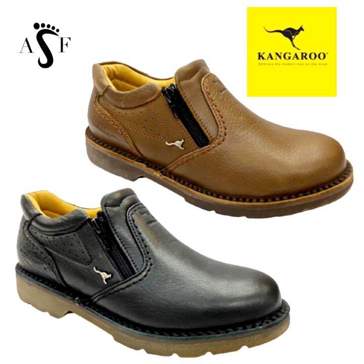 ORIGINAL KANGAROO full leather double zipper formal boot/kasut Kulit ...