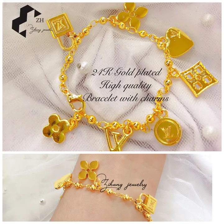 Zihang Jewelry 24K Gold plated LVY charmed bracelet for women | Lazada PH