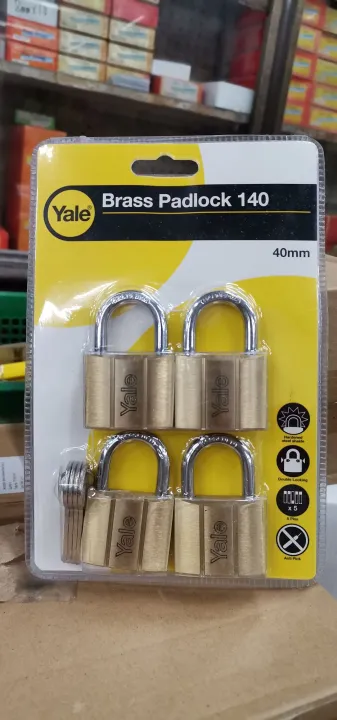 YALE HEAVY DUTY BRASS PADLOCK 4Pcs/Set keyed alike #V140. 40KA4 40mm | Lazada PH