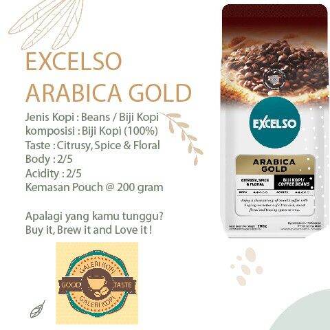 EXCELSO Arabica Gold Biji/Beans 200 gram | Lazada Indonesia