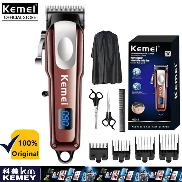 Kemei KM-233 Professional Rechargeable Hair Trimmer Long Life Hair Cut Machine Clipper Strong ...