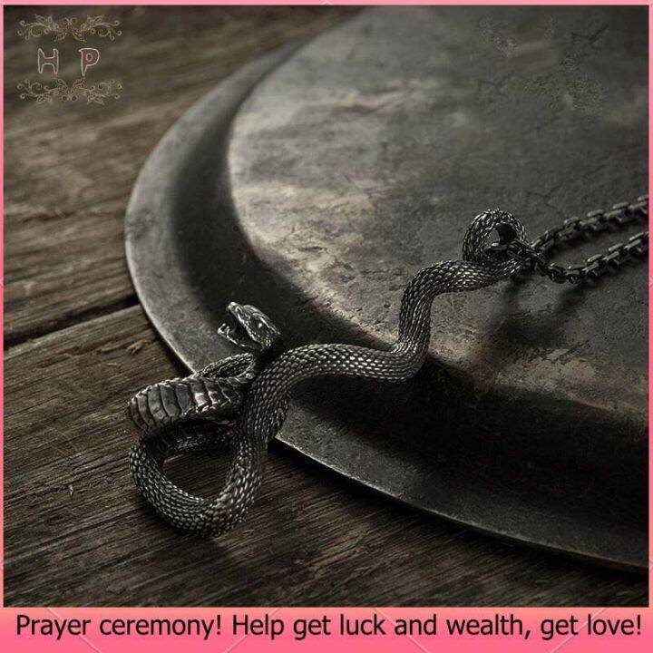 HP-S925เงินสเตอร์ลิงบุคลิกภาพย้อนยุคคู่ชุบเงินงูจี้จี้งูรูปจี้ของราศีจีน,งูมิ่งขวัญ | Lazada.co.th
