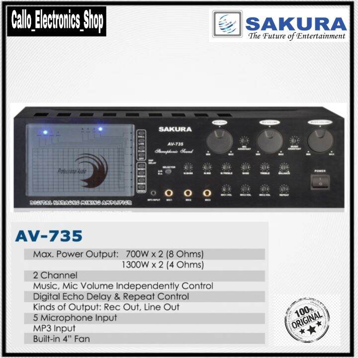 Sakura AV 735 Stereo Mixing Amplifier ORIGINAL | Lazada PH