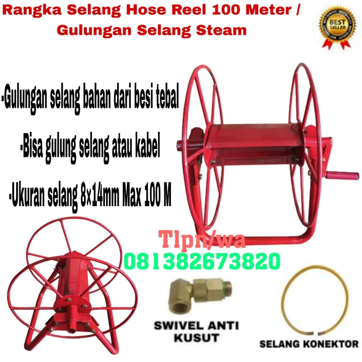 Rangka gulungan selang 100 meter / Roll selang dan kabel | Lazada Indonesia