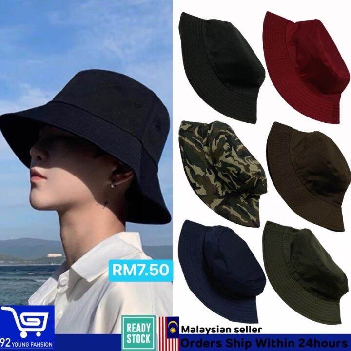 【Ready stock】🇲🇾TwoSided Fisherman Hats Unisex Plain Daisy Embroidery ...