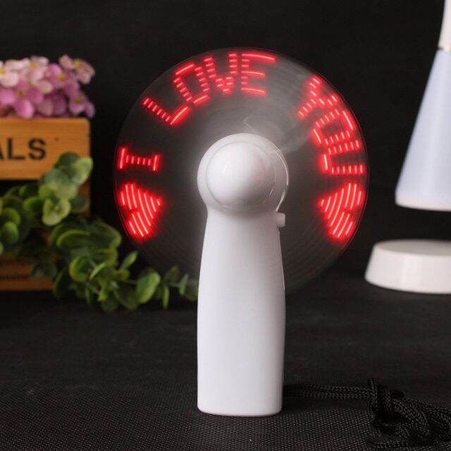 Portable Led Light Fan Love Font Confession Gift Cooling Fan Handheld ...