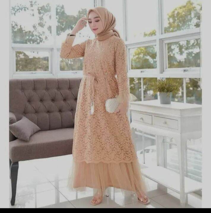 Gamis brukat cantik murah | Lazada Indonesia