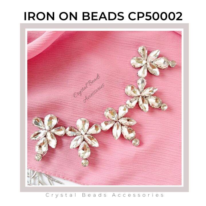 Iron On Crystal Beads Accessories CP50002 Exclusive Glass Crystal Patch ...