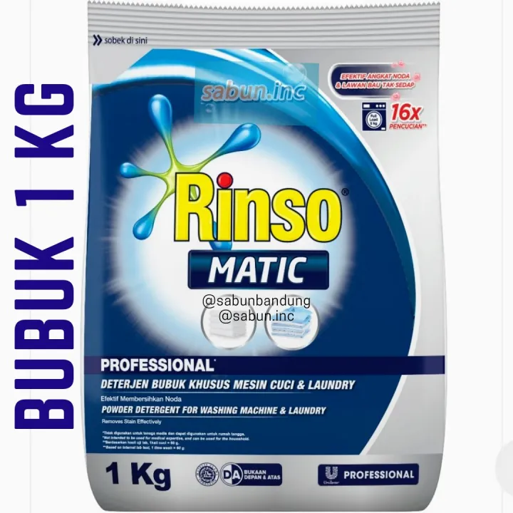 Rinso Professional Detergent Bubuk 1 kg khusus mesin cuci Bandung ...