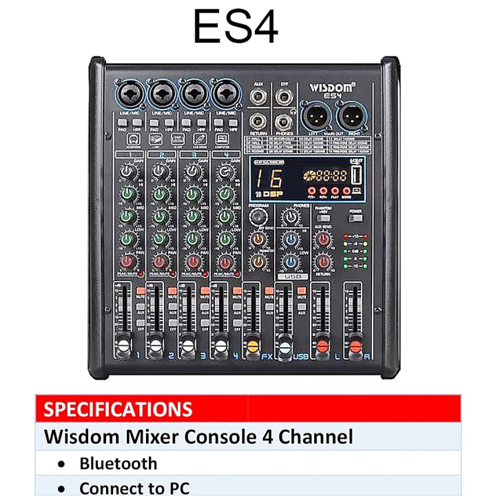 Mixer Audio Wisdom ES4 Original 4 channel ES 4 | Lazada Indonesia