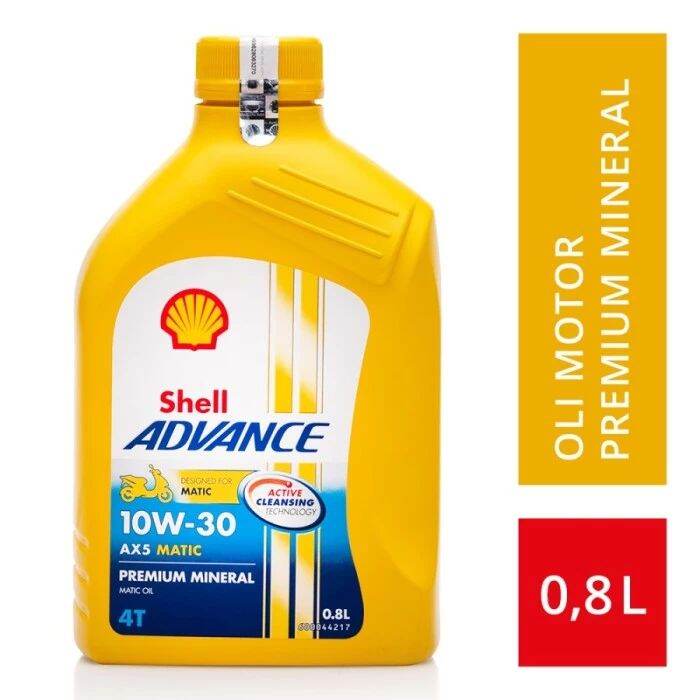 Oli Motor 10W-30 AX5 Shell Advance Scooter 10W-30 0.8L Original MATIC ...