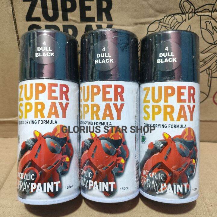 Pilox Pilok Zuper Cat Semprot Warna Dull Black 4 150cc Spray Paint | Lazada Indonesia