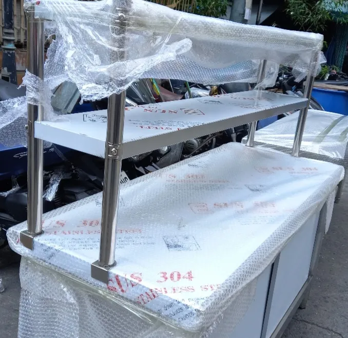 TWO LAYER STAINLESS SHELVES/TABLE 100X30X80CM | Lazada PH
