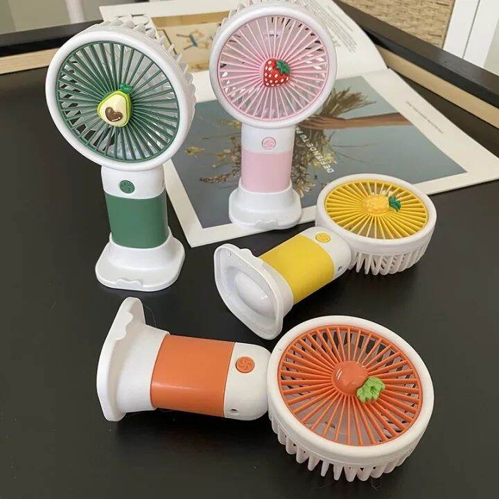 【Ready Stock】Mini Handheld Fan USB Rechargeable Strawberry Avocado ...