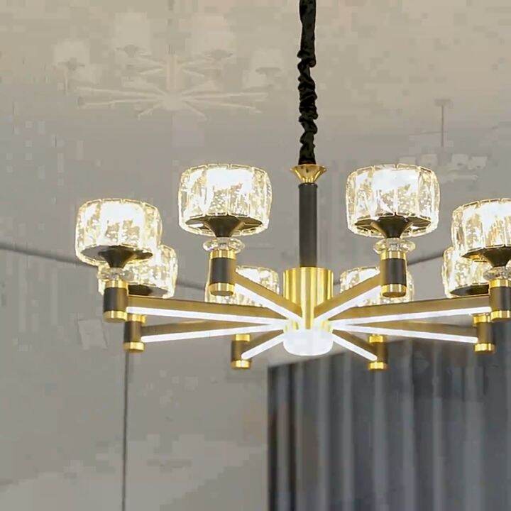 6-head Crystal Chandelier Ceiling Modern Round Square Decorative Led ...
