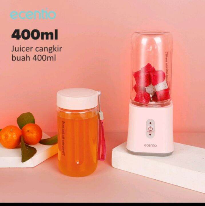 Ecentio Portable Blender Mini Juicer 400ML botol Juice blender cup USB // Blender Ecentio 400 ml ...
