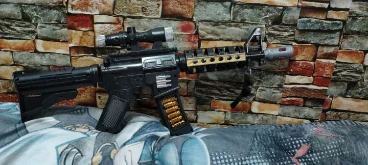 Battery operated M4 toy gun with sounds and light toy | Lazada PH