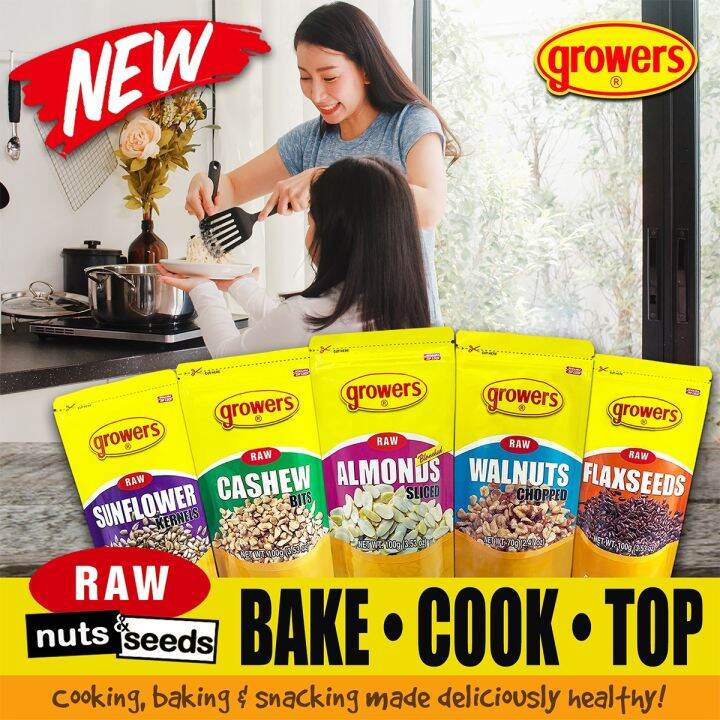 Growers Raw Walnuts/Cashew/Flaxseeds/Sunflower 100g | Lazada PH
