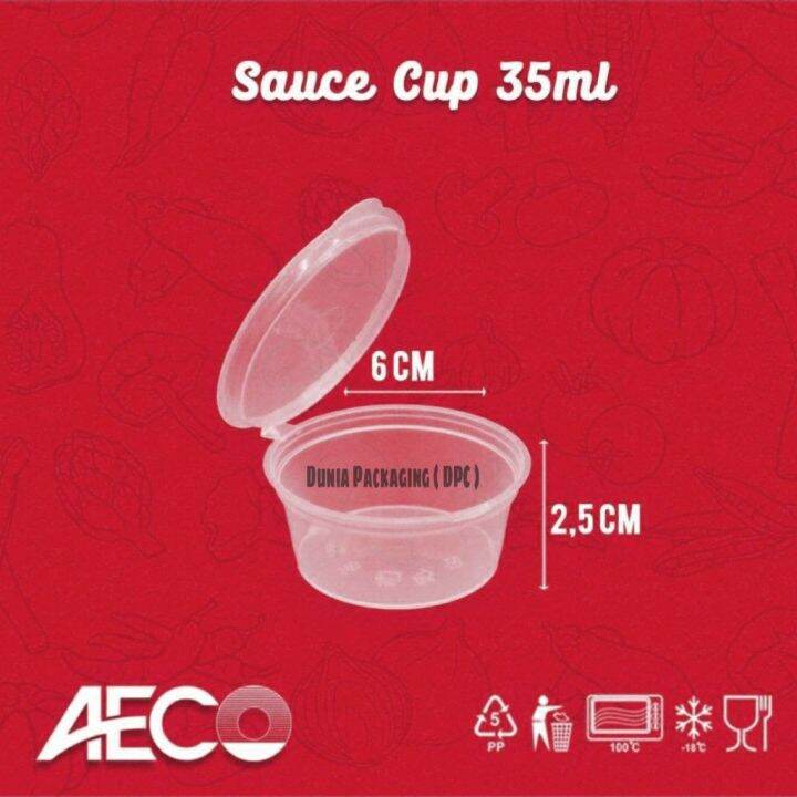 cup gelas plastik SAUS SAMBAL 25ml 35ml tempat thinwall saos isi 50pc ...