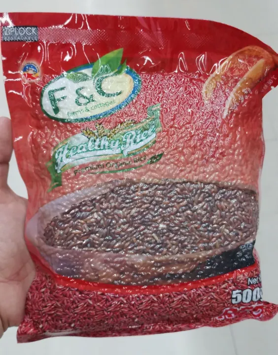 F&C Farms and Cottages Healthy Red rice packed by 500 grams Brown rice Naturally grown rice ...
