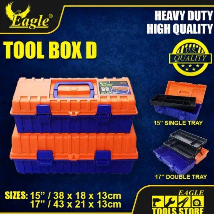 EAGLE PVC TOOL BOX PLASTIC TOOL BOX/TOOLBOX SINGLE TRAY / DOUBLE TRAY LAGAYAN NG MGA HARDWARE ...