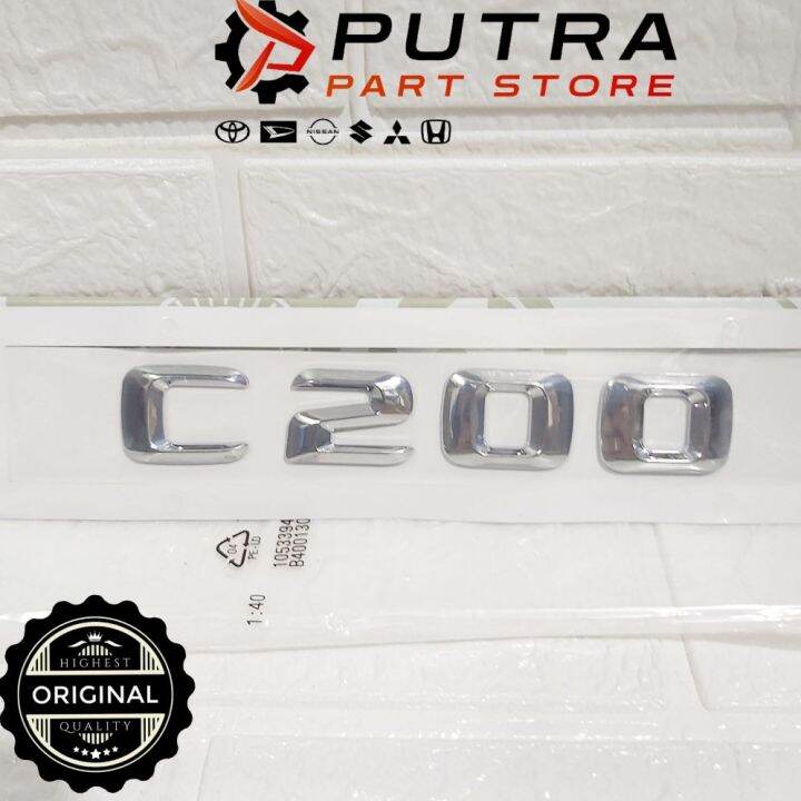 Logo Emblem Tulisan C200 Mercedes Benz Badge C 200 Chrome Sticker ...