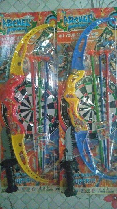 1 SET MAINAN PANAH PANAHAN 3 PCS ANAK PANAH 1 PCS PISAU RAMBO | Lazada ...
