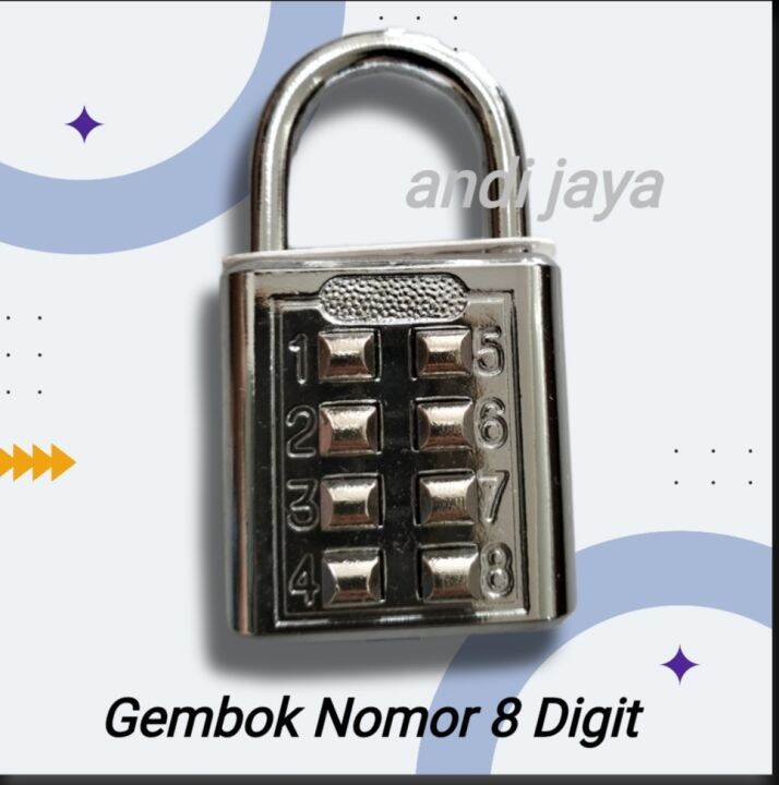 Gembok Nomor 8 Digit 35mm / Gembok Pager angka / Gembok Digital Lock ...