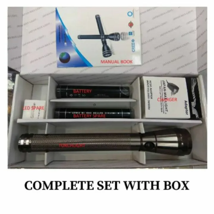 JAPAN MAX LIGHT 🇯🇵 (RECHARGEABLE LED HEAVY DUTY TORCHLIGHT) MODEL | Lazada